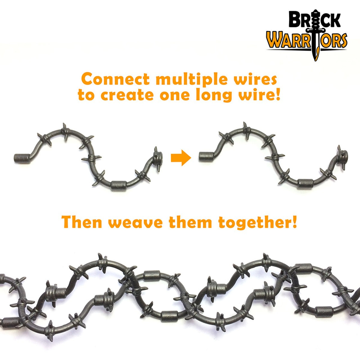 Brickwarriors Custom Barbed Wire Piece for Minifigure MOCs -Pick your ...