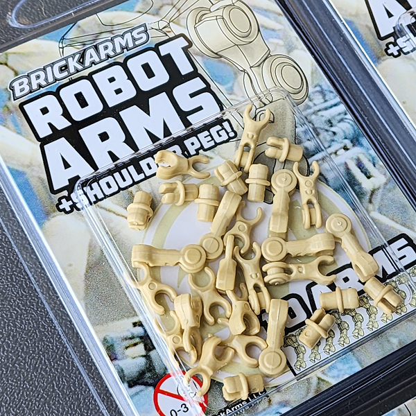 Brickarms ROBOT ARMS & Shoulder Pegs for Minifigures -Pick Color!- NEW ...