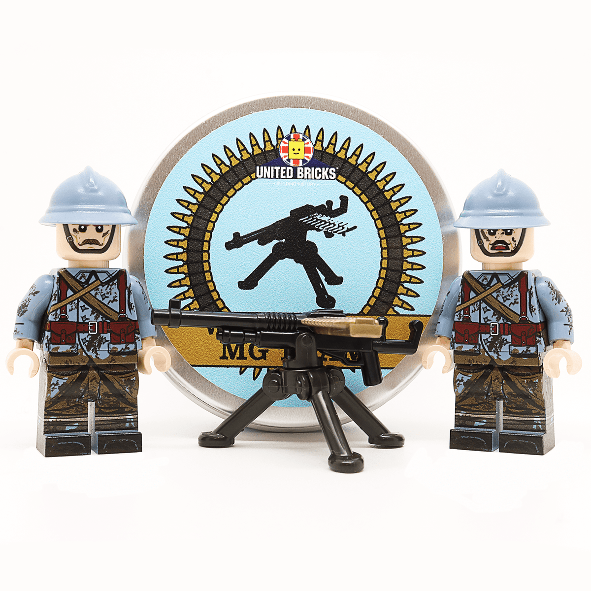 WW1 French Machine Gun Team Collectible Tin NEW United Bricks ...