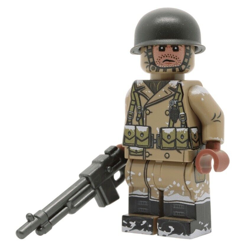 WW2 U.S. Army BAR Gunner Minifigure - United Bricks – Nashvegas Bricks