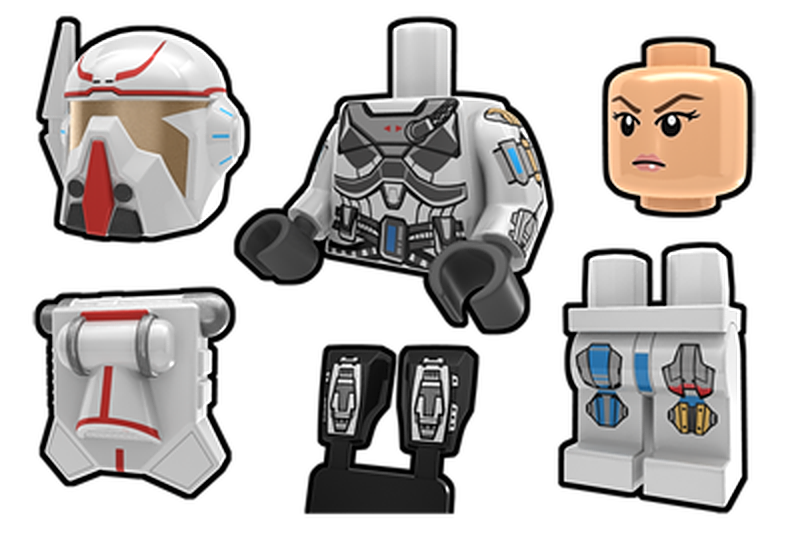 Arealight Shae Vizla Custom Printed Minifigure-Helmet, Vambraces ...